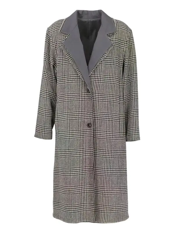 A.N.G.E.L.O. VINTAGE CULT 1980s Check-pattern Wool Blend Coat - Black