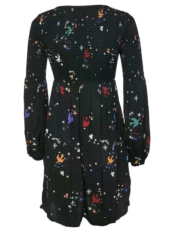 Maje Graphic-print Mini Dress - Black