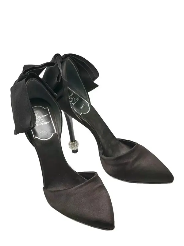 ROGER VIVIER Satin Bow Detail Stiletto Pumps - Black