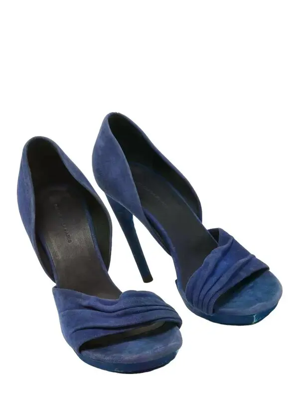 Balenciaga Ruched Open-toe Pumps - Blue