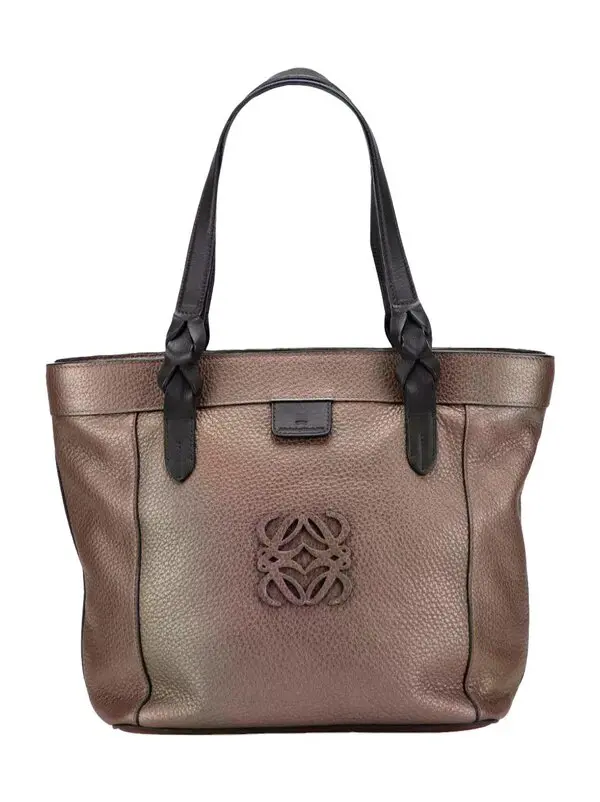 Loewe Anagram Leather Tote Bag - Brown