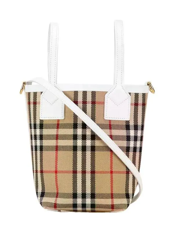 Burberry Mini House Check London Tote Satchel - Brown