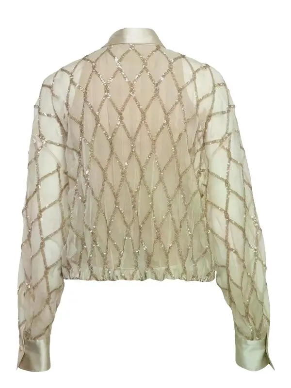 Brunello Cucinelli Sequins Diamond Shirt - Neutrals