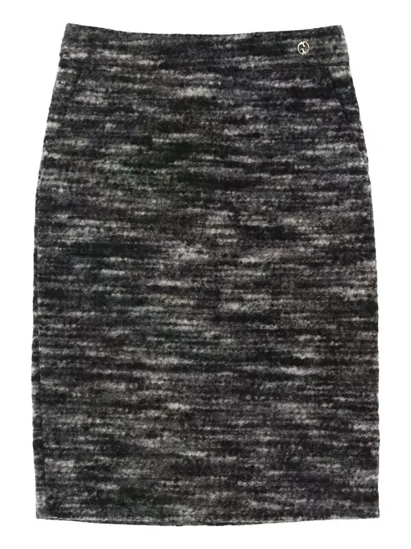 Gucci 2010s Logo Plaque Pencil Skirt - Black