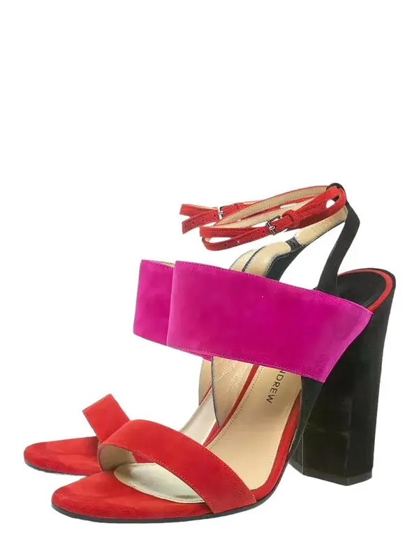 PAUL ANDREW Colourblock Block-heel Sandals - Red