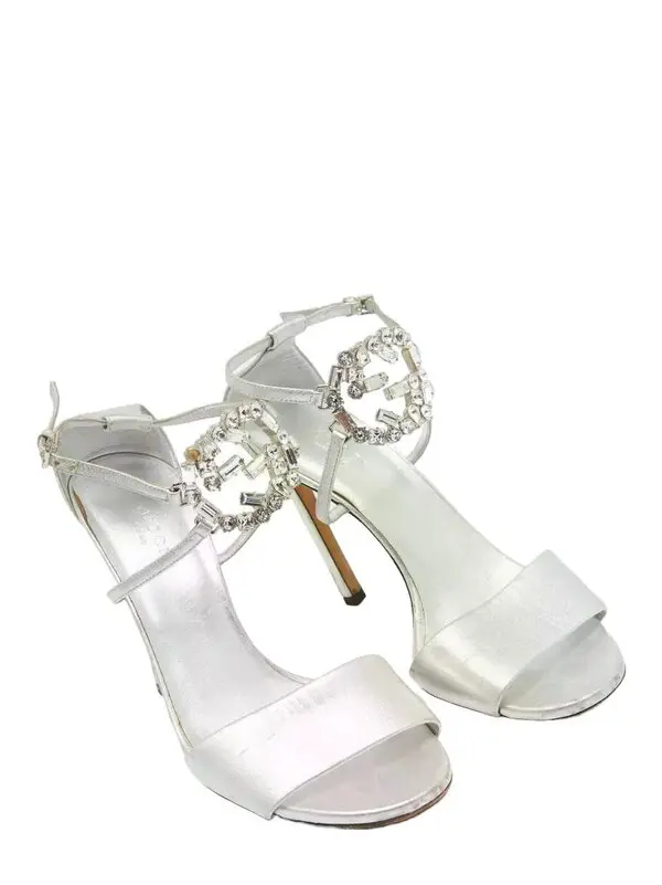 Gucci 110mm Crystal-embellished Sandals - Silver