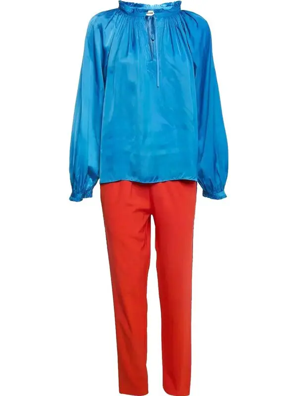 Zadig&Voltaire Pre-owned Ruffled Satin Trousers Set - Blue