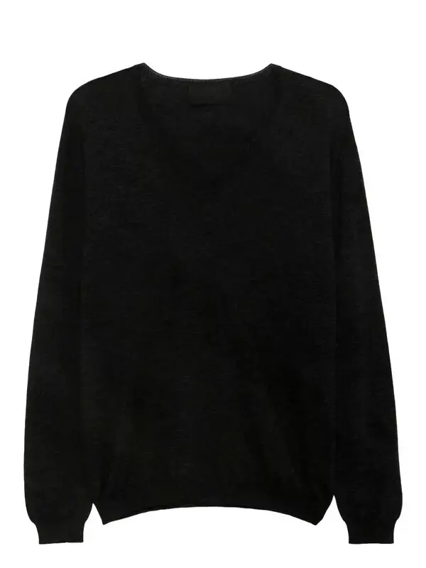 Prada 2000s Wool V-neck Sweater - Grey