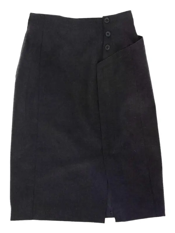 Gianfranco Ferre Wool Midi Skirt - Grey