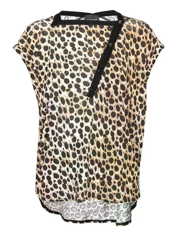 Just Cavalli Leopard-print Asymmetric Blouse - Brown