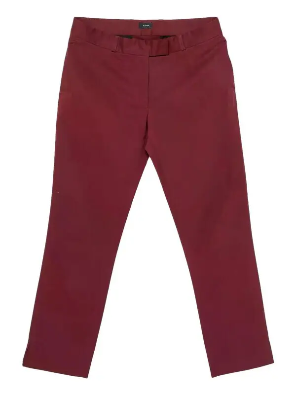 JOSEPH Burgundy Stretch-cotton Straight-leg Trousers - Red