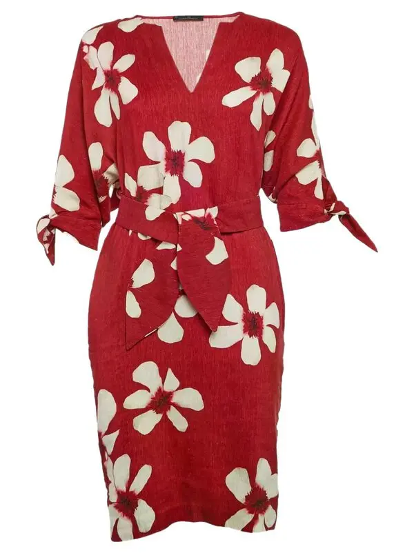 Carolina Herrera Vintage Floral-print Dress - Red