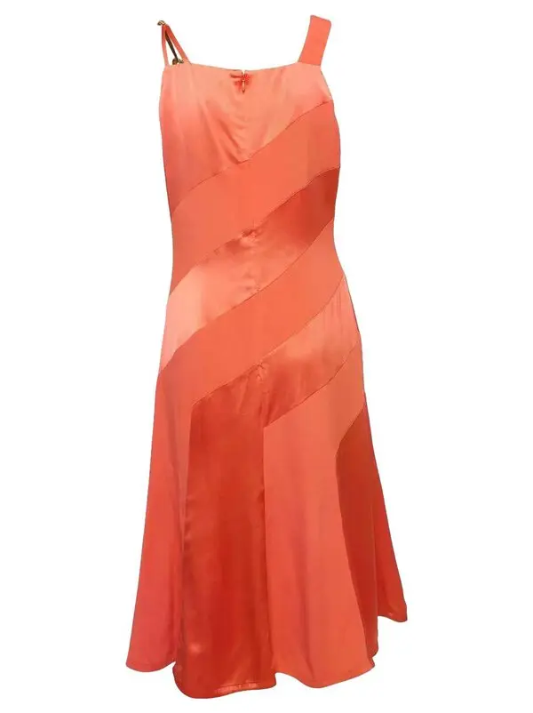Just Cavalli Crepe And Satin Panelled Dress - Red