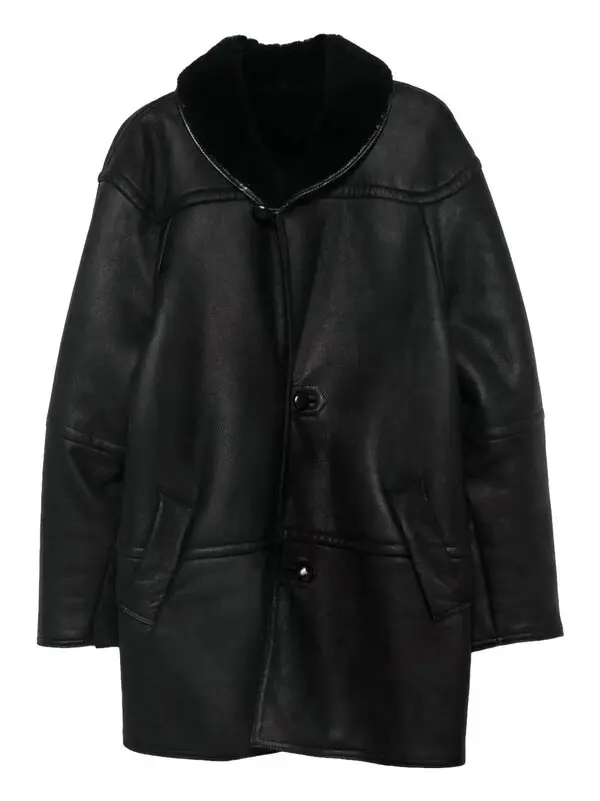 A.N.G.E.L.O. VINTAGE CULT 1980s Shearling-collar Coat - Black