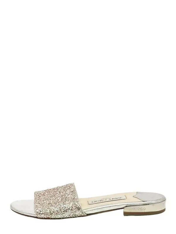 JIMMY CHOO Shiny Leather Sandals - Grey