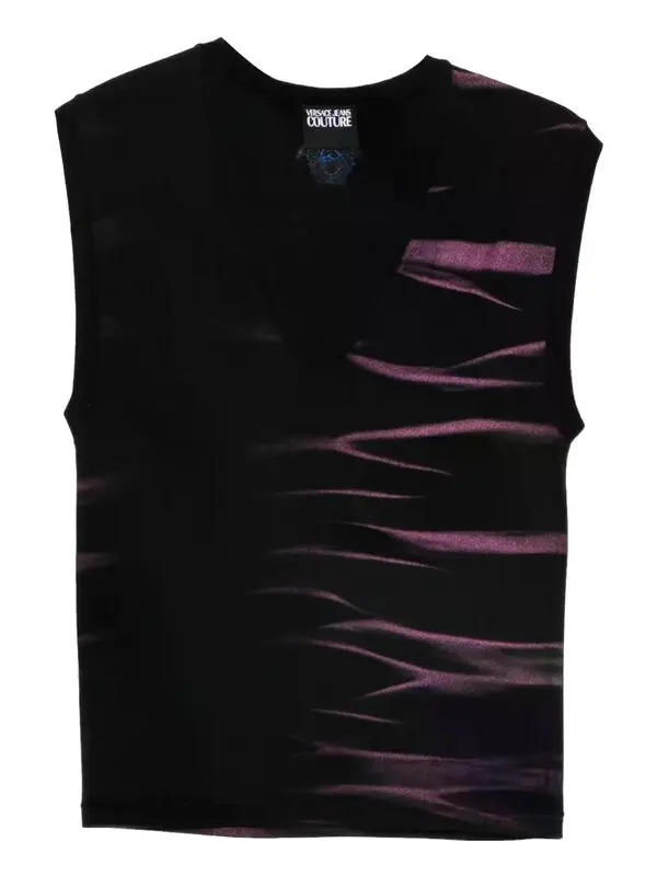 Versace Medusa Embroidered Tank Top - Black