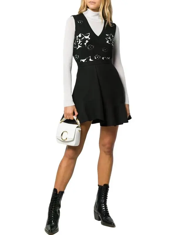 Dior Knitted Floral Vest - Black