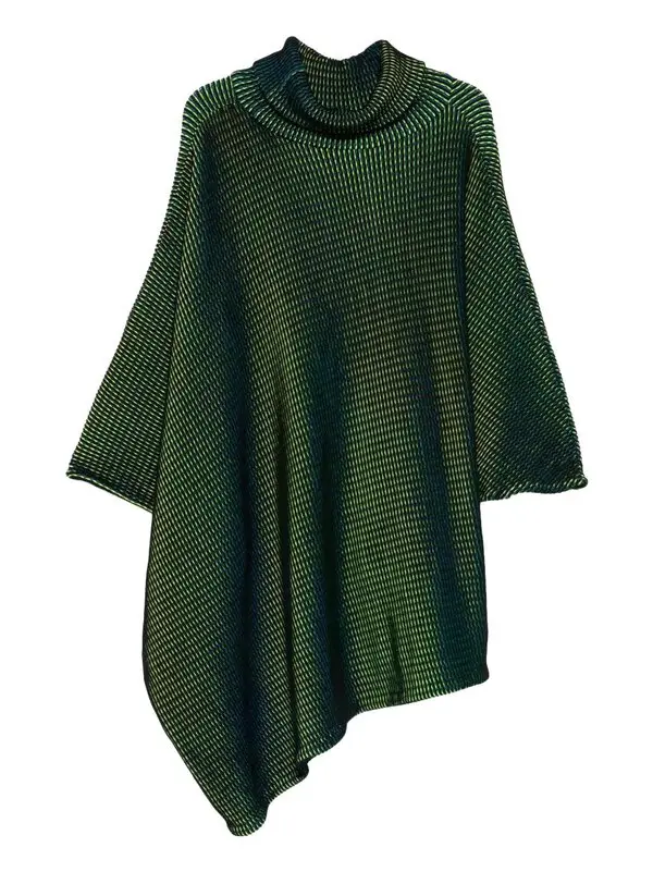 Issey Miyake Asymmetric Roll Neck Poncho - Green
