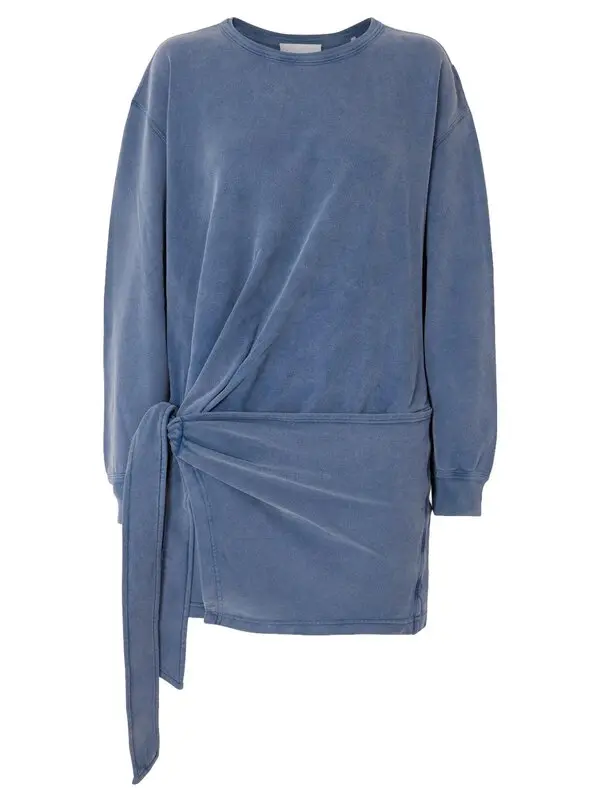 MARANT ETOILE Zae" Wrap-effect Cotton-jersey Mini Dress - Blue