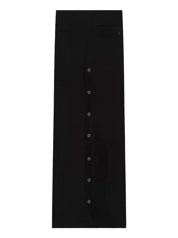 COURREGES Buttoned Long Skirt - Black