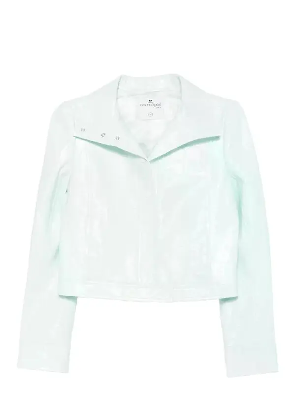COURREGES Re-edition Vinyl Buttoned Collar Jacket - Blue