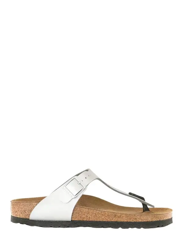BIRKENSTOCK Gizeh -tone Faux-leather Slip-on Sandals - Silver
