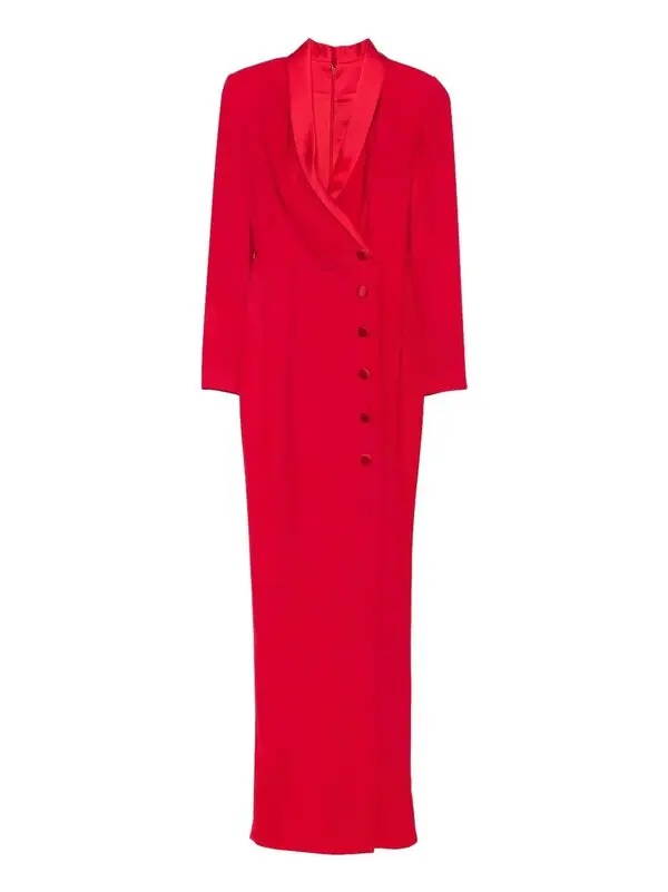 SILK LOVE & LACE Scarlet Button Maxi Dress - Red