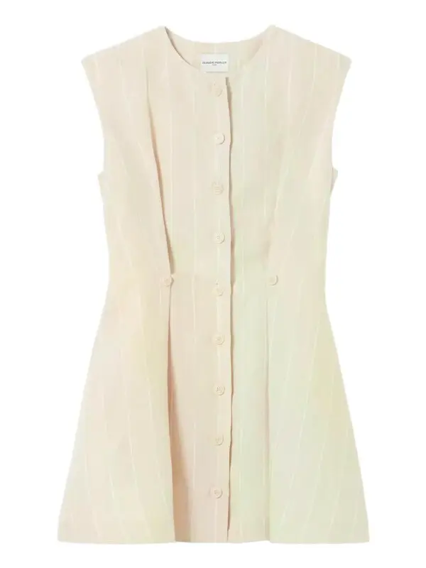 Claudie Pierlot Buttoned Striped Mini Dress - Neutrals