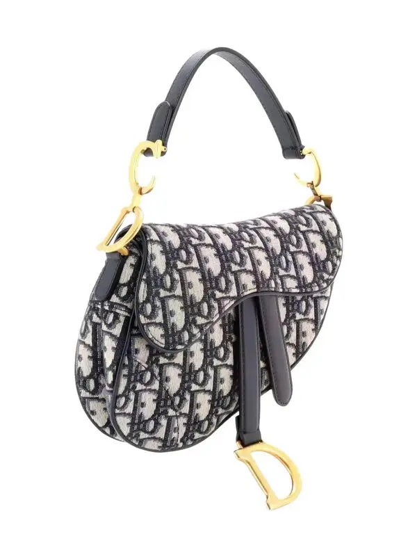 Dior Saddle Oblique Canvas Mini Shoulder Bag - Blue