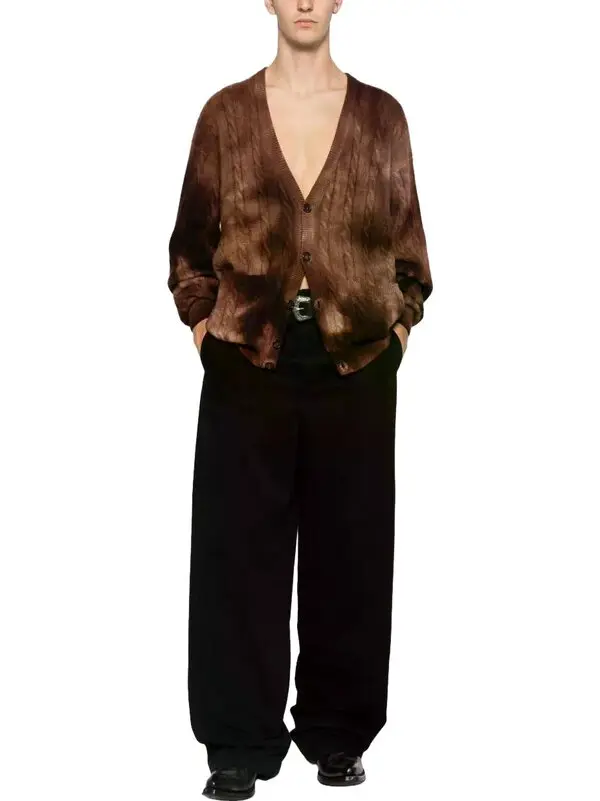 A.N.G.E.L.O. VINTAGE CULT Cable Knit Cardigan - Brown