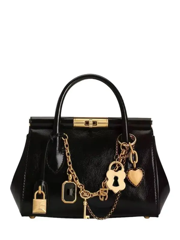 Dolce & Gabbana Mini Tote Bag With Charm Detail - Black