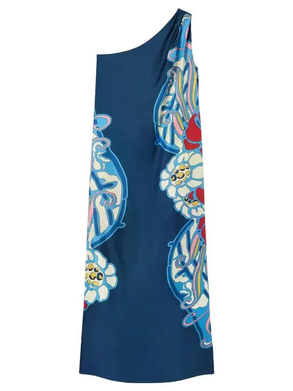 La DoubleJ Roy One-shoulder Print Maxi Dress - Blue