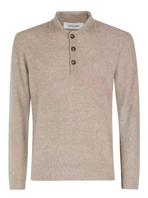 GRAN SASSO Buttoned Collared Polo Shirt - Brown