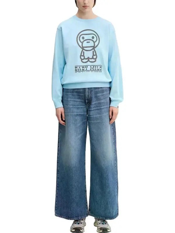 A BATHING APE Baby Milo Volume Crew-neck Sweatshirt - Blue