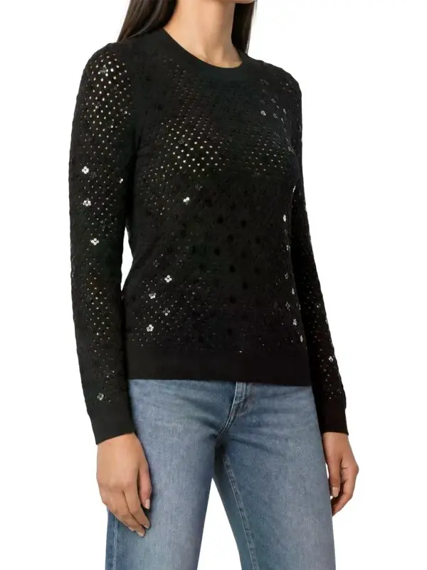 LOUIS VUITTON Pre-owned Sequined Open Knit Jumper - Black