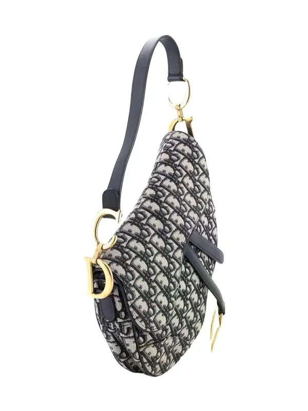 Dior Saddle Oblique Canvas Medium Shoulder Bag - Blue