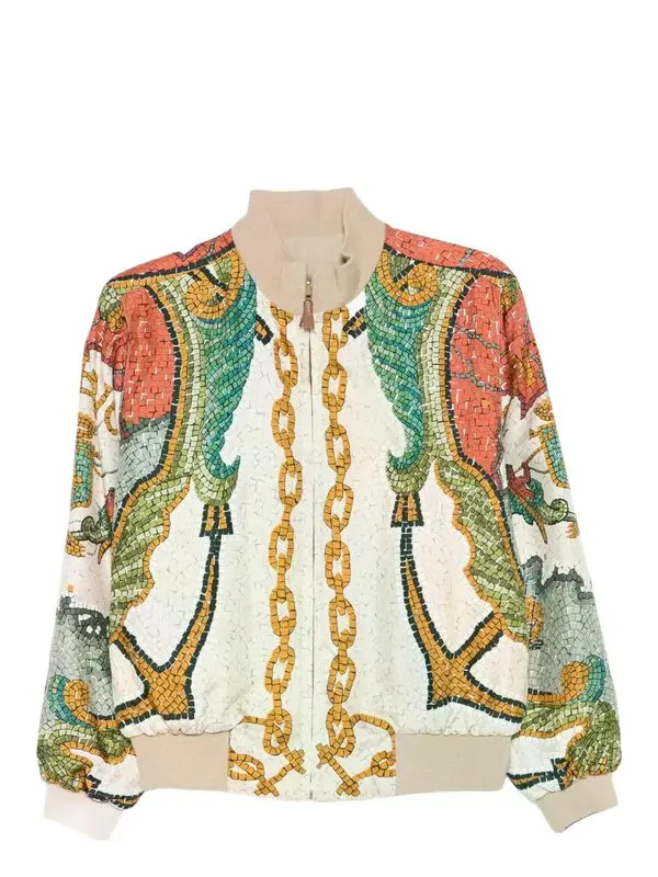 Hermès Reversible Silk Bomber Jacket - Neutrals