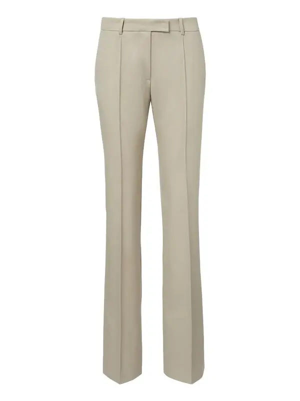 Attico Low-rise Wool Straight Pants - Grey