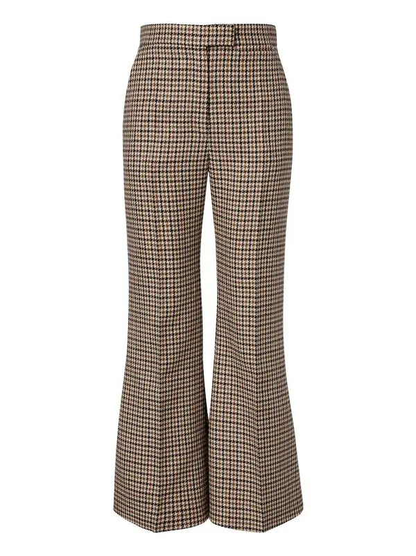 Valentino Garavani Houndstooth Virgin Wool Flared Trousers - Multicoloured