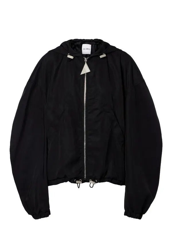 Attico Oversized Hooded Bomber Jacket - Black