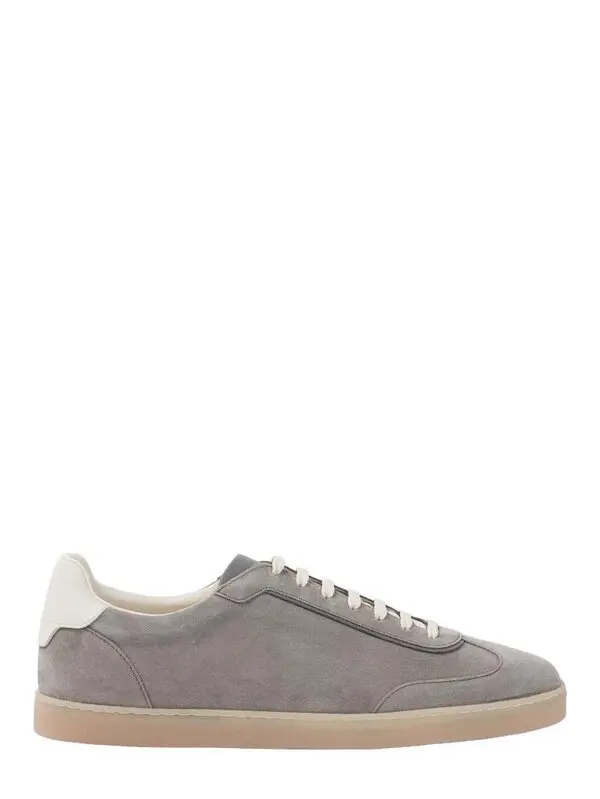 Brunello Cucinelli Suede Lace-up Sneakers - Grey