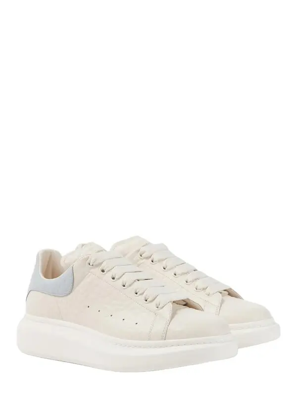 Alexander McQueen Oversized Leather Lace-up Sneakers - White