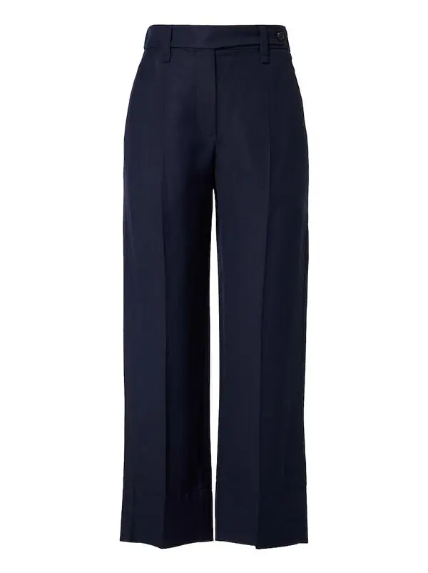 Brunello Cucinelli Cropped Wide-leg Trousers - Blue
