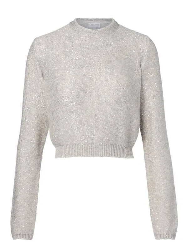 Brunello Cucinelli Sequined Pullover - Grey
