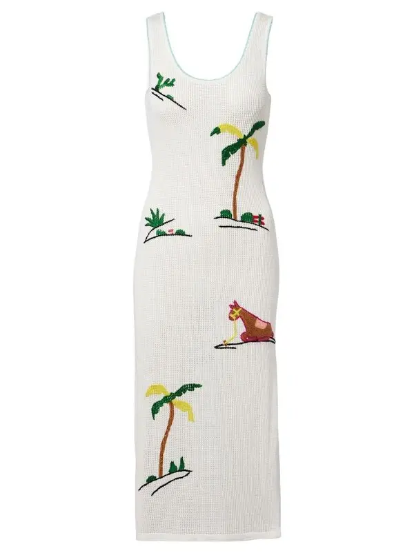 Staud Luma Embroidered Cotton Beach Cover-up - White