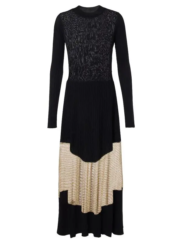 Ulla Johnson Roanne Knitted Lame Maxi Dress - Black