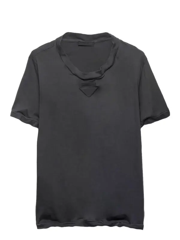 Prada Triangle-detail Short-sleeved T-shirt - Grey