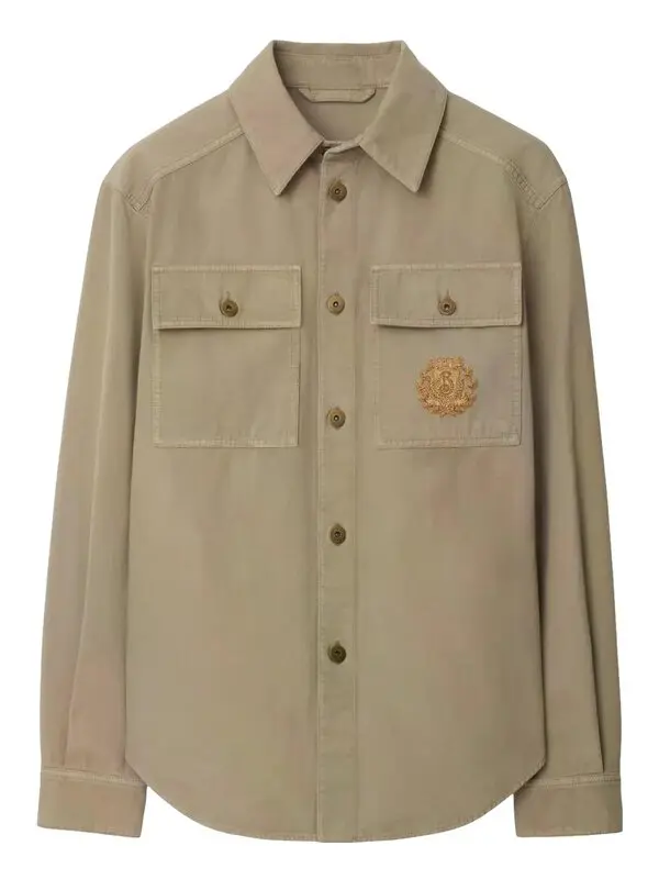 Burberry B Crest Cotton Overshirt - Neutrals