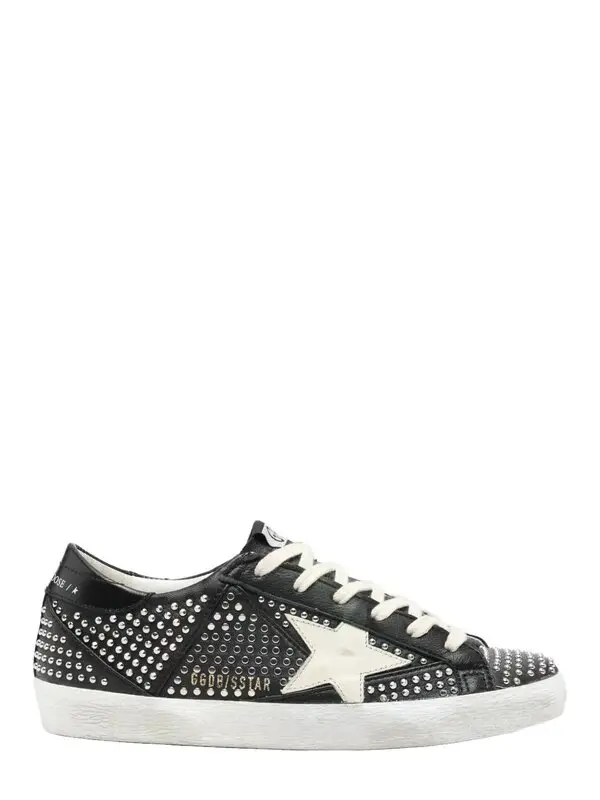 GOLDEN GOOSE Embellished Leather Sneakers - Black