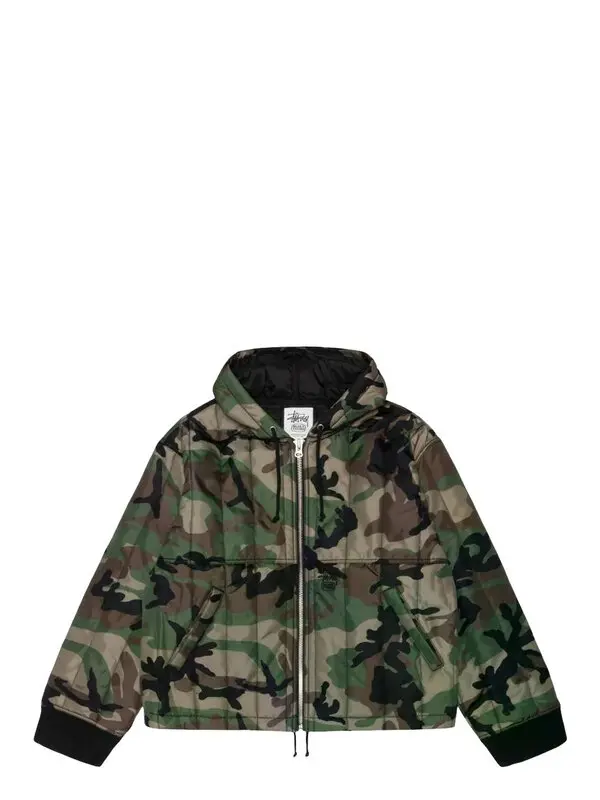 StÜssy Quilted Hooded Jacket - Green